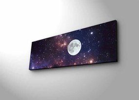 Obraz s LED osvětlením MĚSÍC NA NOČNÍM NEBI 30 x 90 cm