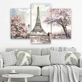 Gario Obraz na plátně Malovaná Eiffelova věž - 3 dílný Rozměry: 60 x 40 cm