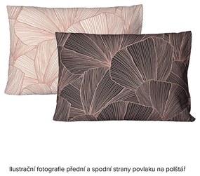 Matějovský povlečení FLOP, pudrové listy na antracitové, bavlna hladká, 140x200cm + 70x90cm