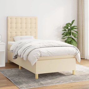 Box spring postel s matrací krémová 100 x 200 cm textil 3142638