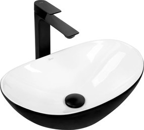 Rea Royal Mini, umyvadlo na desku 480x305x145 mm, černá-bílá, REA-U0538