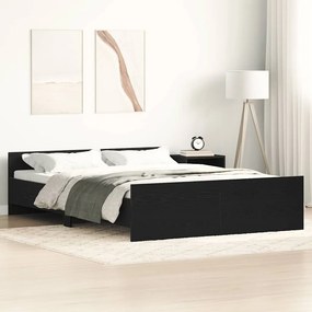 Rám postele bez matrace černý dub 140x200 cm kompozitní dřevo 3329319