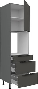 ARIA pi | vysoká skříňka 60 DPS-215 3S1F na vestavnou troubu | PREMIUM BOX | 60 cm | ANTI FINGERPRINT povrch | antracit/šedá grafit