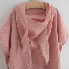 Dětské mušelínové pončo New Baby Feeling růžová 35 cm velikost XS