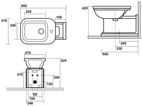 Kerasan, WALDORF bidet 37x42x65cm, 4120K1