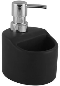 Kuchinox Yogo, keramický dávkovač saponátu 330ml na postavení, černá-chromová, LAV-AMP_7M2M
