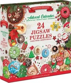 EUROGRAPHICS Puzzle Adventní kalendář: Vánoční dobroty / 24x50 dílků /