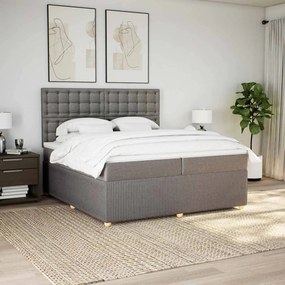 Box spring postel s matrací taupe 200x200 cm textil 3294481