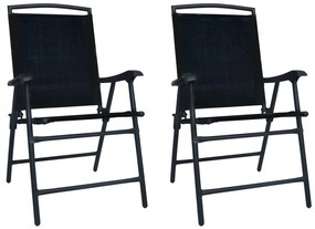Skládací zahradní židle 2 ks textilen černé - Default Title