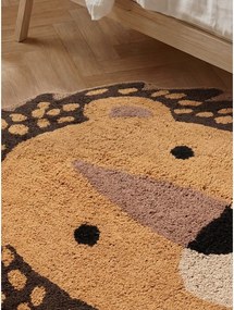 Oranžový/hnědý pratelný/ručně tkaný bavlněný dětský koberec 120x125 cm Snuggle Roary – Hanse Home