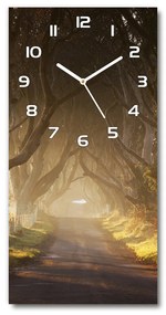 Wallmuralia Nástěnné hodiny tiché Stezla v lese 30x60 cm