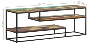 vidaXL TV stolek 130 x 30 x 45 cm masivní recyklované dřevo