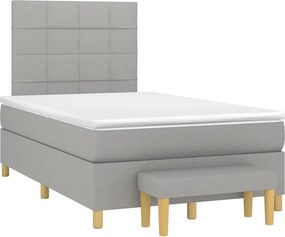 Box spring postel s matrací světle šedá 120x190 cm textil 3270404