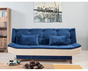 Atelier del Sofa 3-místná pohovka Kelebek - Blue, Cream, Modrá, Krémová