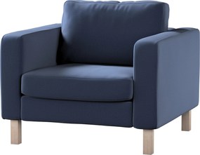 Potah na křeslo IKEA Karlstad, krátký barva tmavě modrá látka sametová
