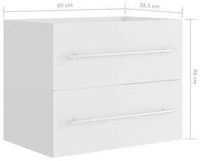 Skříňka pod umyvadlo bílá 60 x 38,5 x 48 cm dřevotříska - Default Title