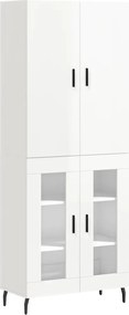 vidaXL Skříň highboard 69,5 x 34 x 180 cm kompozitní dřevo [3195749] Barva: bílá s vysokým leskem