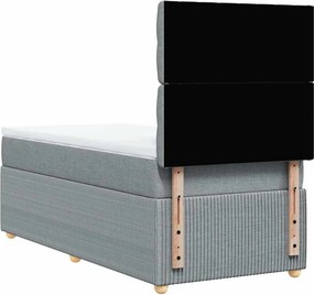 Box spring postel s matrací světle šedá 90x200 cm textil 3291946