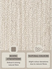 Krémový oboustranný/ručně tkaný jutový koberec 160x230 cm Braided – Hanse Home