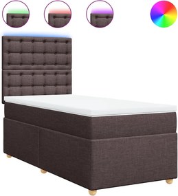 Box spring postel s matrací tmavě hnědá 100 x 200 cm textil 3293508
