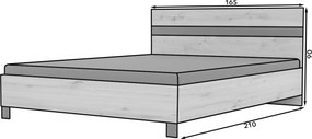 ADRK Furniture Šatní skříň se zrcadlem MALEN ADRK-WA-MAL-205-A