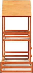 Patrová postel se střechou voskově hnědá 80x200 cm borové dřevo 3282395