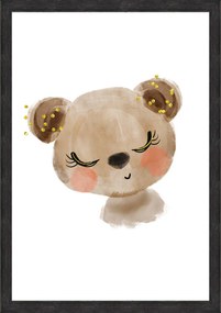 Plakát zvířátka medvídek - Obraz, Plakát Velikost: A3 - 29,7x42 cm, Volba rámu: s černým rámem, Dekorace: bez dekorací