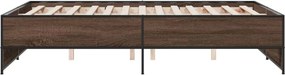 Rám postele hnědý dub 140 x 190 cm kompozitní dřevo a kov 3279901
