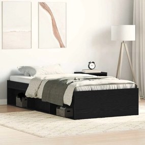 Rám postele bez matrace Dub černý 100x200 cm Dřevěné konstrukce 3329330