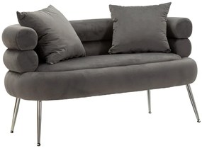 Designová pohovka Harmony 133 cm šedá / stříbrná