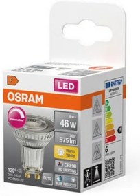 LED žárovka GU10 PAR16 OSRAM 6W (46W) teplá bílá (2700K) reflektor 120° stmívatelná