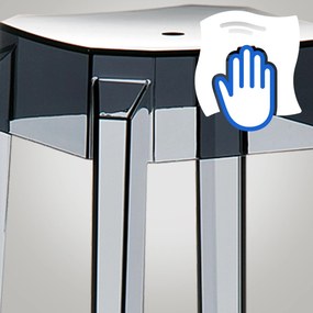 Sada 2 barových židlí Fox, transparentní – černá