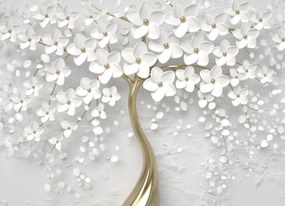 Malvis ® Tapeta Zlatý strom s květy Vel. (šířka x výška): 288 x 200 cm