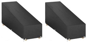 Plachty na zahradní lehátko 2 ks 12 oček 200 x 65 x 35/60 cm PE 3155395