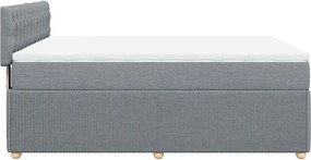 Box spring postel s matrací světle šedá 140 x 190 cm textil 3289758