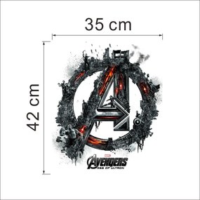 Samolepka na zeď "Avengers Logo" 42x35 cm