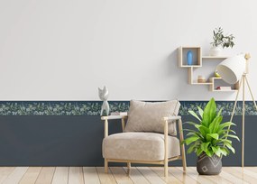Samolepící bordura na zeď Květy Vikve na Pruské Modři | 5 m x 13.8 cm | DWB8525
