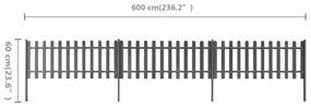 Laťkový plot se sloupky 3 ks WPC 600 x 60 cm