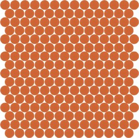 Hisbalit Skleněná mozaika oranžová Mozaika 304C SATINATO kolečka  prům. 2,2 (33,33x33,33) cm - KOL304CLH