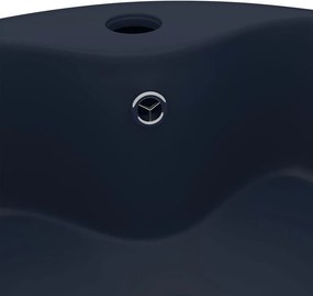 Luxusní umyvadlo přepad matné tmavě modré 36 x 13 cm keramické 147034
