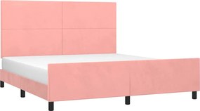 Rám postele s čelem růžový 180x200 cm samet 3125652