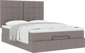 Osmanský rám postele s matrací taupe 140x190cm textil 3313158