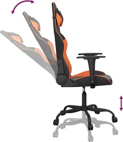Herní židle černá a oranžová umělá kůže 3143647