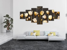 Obraz - Tulipány - abstraktní (210x100 cm)