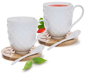 Orion Sada porcelánového šálku s podšálkem a lžičkou Bambu, 2 ks