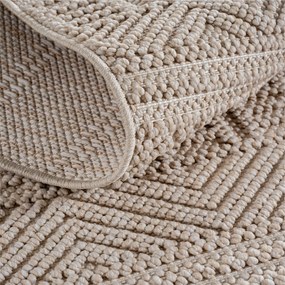 Ayyildiz, Kusový koberec Helix 2202 beige kruh, 80x80, béžová, chodba / předsíň