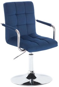LuxuryForm DESIGN Otočná židle VERONA VELUR na stříbrném talíři - modrá