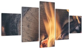 Obraz hořícího dřeva (125x70 cm)