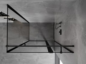 Mexen Mist T, sprchový kout s křídlovými dveřmi, pravý, 70 x 85 cm, 8mm čiré sklo, černý profil, 8A4T-085-070-70-70-P