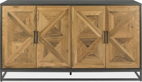 Komoda Indus 160 cm z masivu dub přírodní/grafit